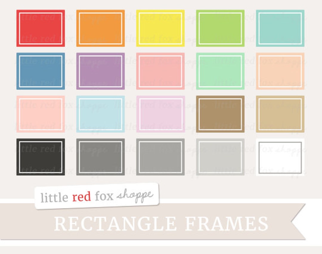 Rectangle Frame Clipart, Digital Label Clip Art Cute Outline Banner ...
