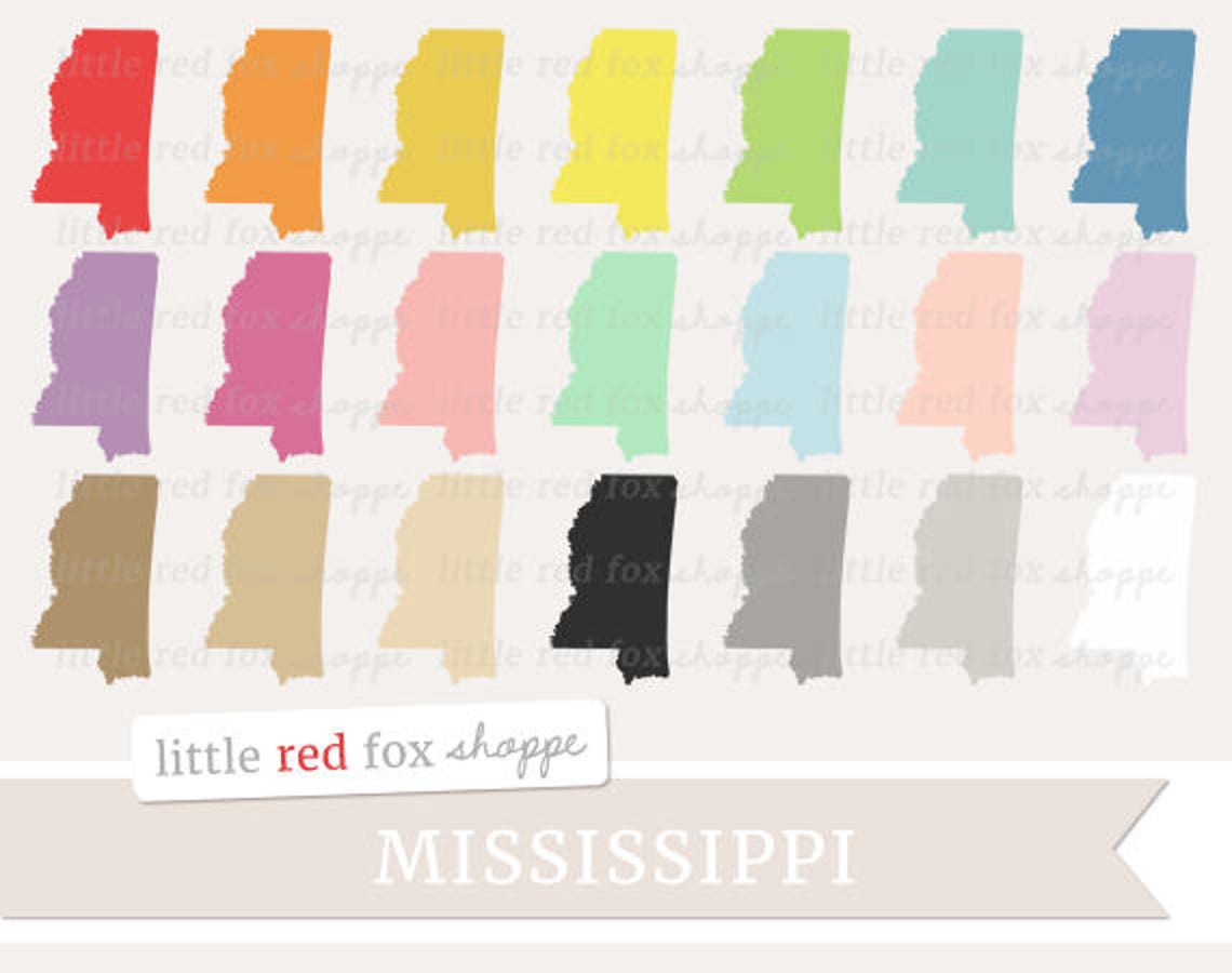 Mississippi Clipart US State Clip Art USA Clipart State - Etsy