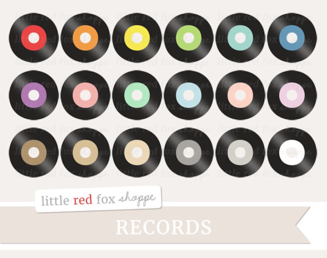 Record Clipart, Music Clip Art, Vinyl Record Clipart, Retro Music ...