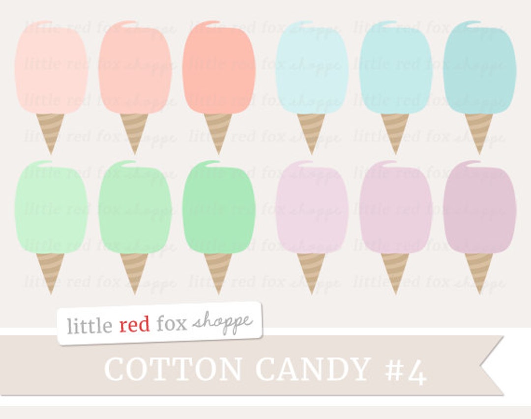 Cotton Candy Clipart, Pastel Dessert Clip Art Sweet Carnival Fair ...