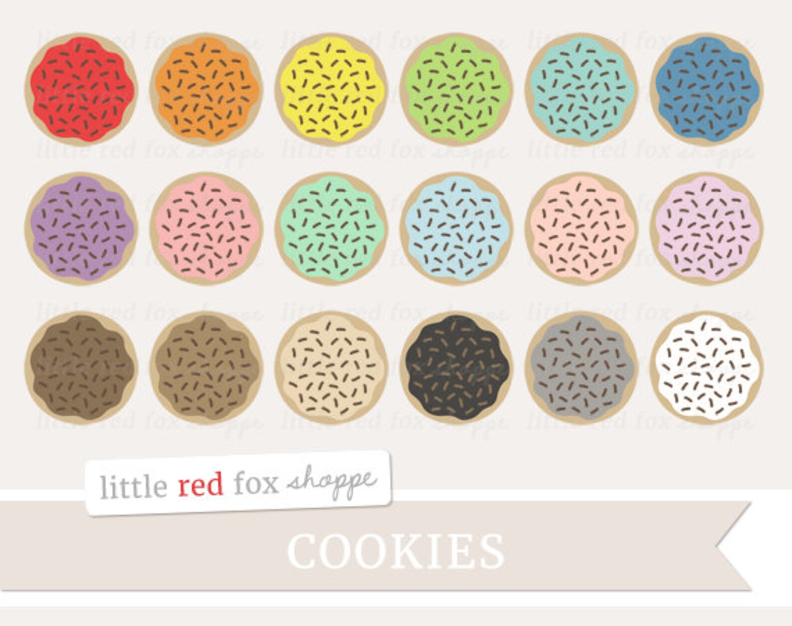Cookie Clipart Sugar Cookie Clip Art Sprinkles Frosting Icing | Etsy