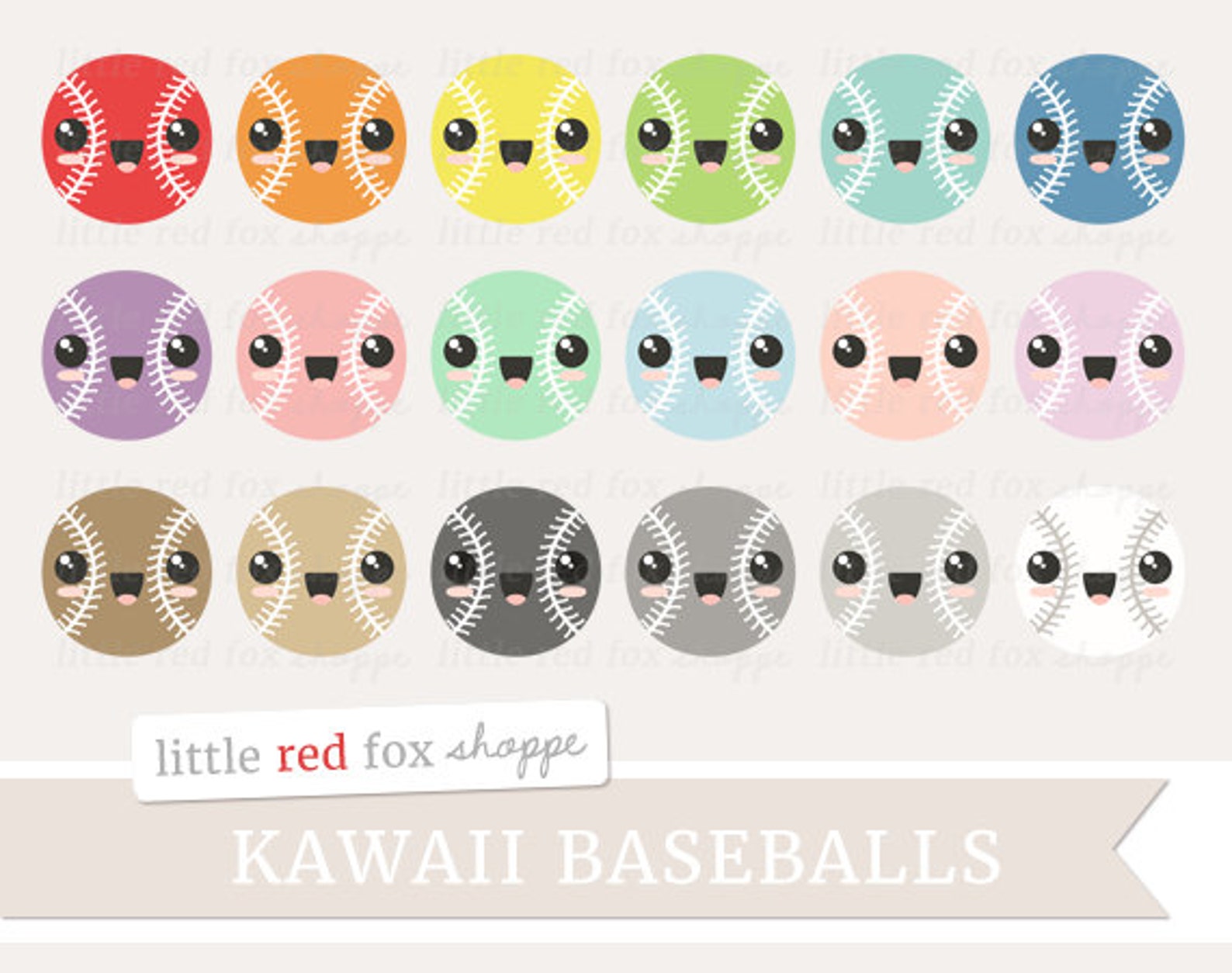 Kawaii Baseball Clipart Sports Clip Art Sport Equipment - Etsy Singapore