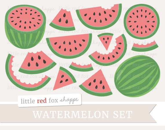 Pink Watermelon Clipart Fruit Clip Art Summer Watermelon - Etsy Australia