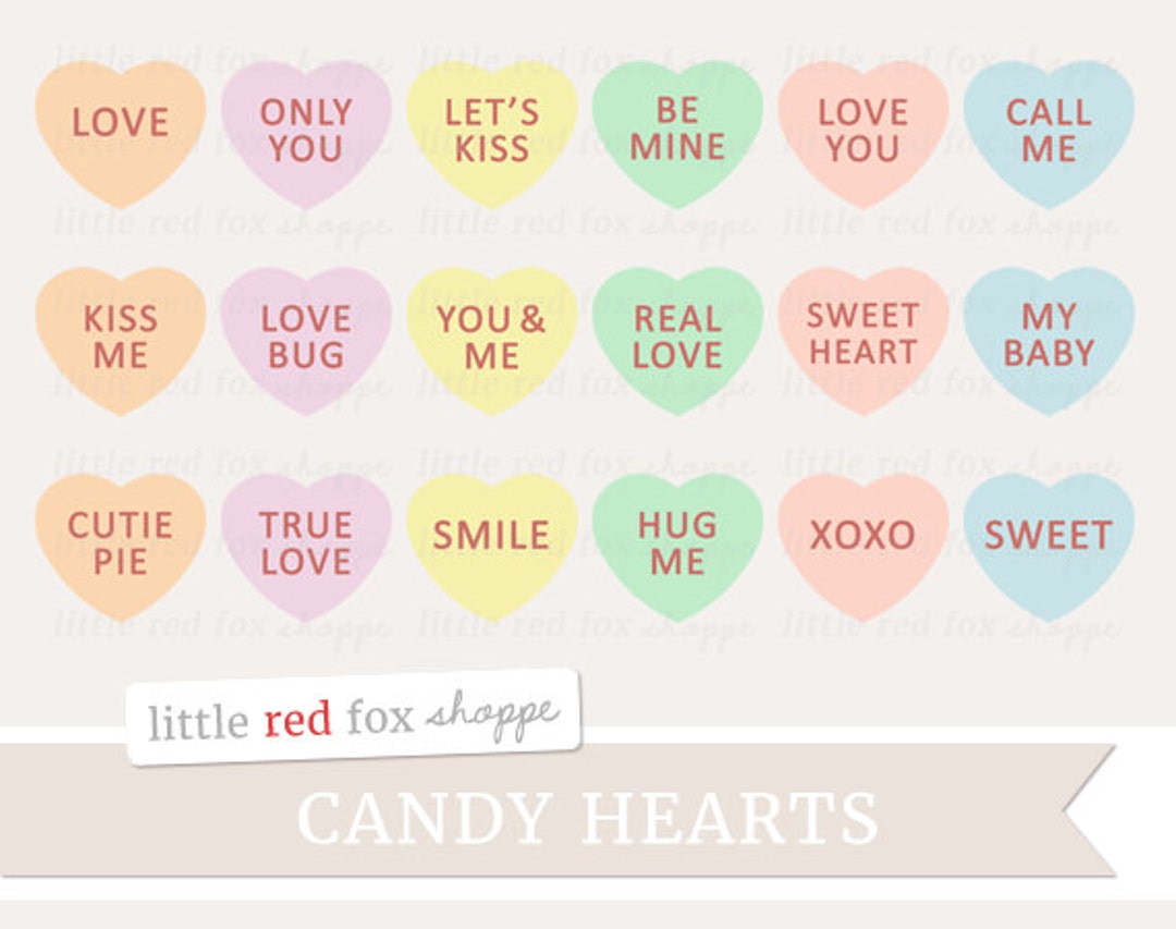 Candy Heart Clipart, Valentines Day Clip Art Sweetheart Valentine Treat ...