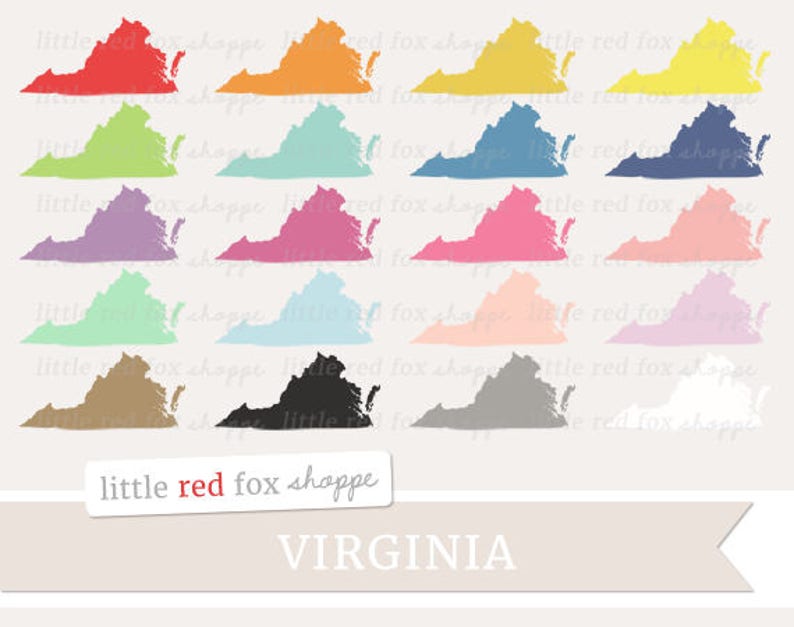 Virginia Clipart US State Clip Art USA Clipart State - Etsy