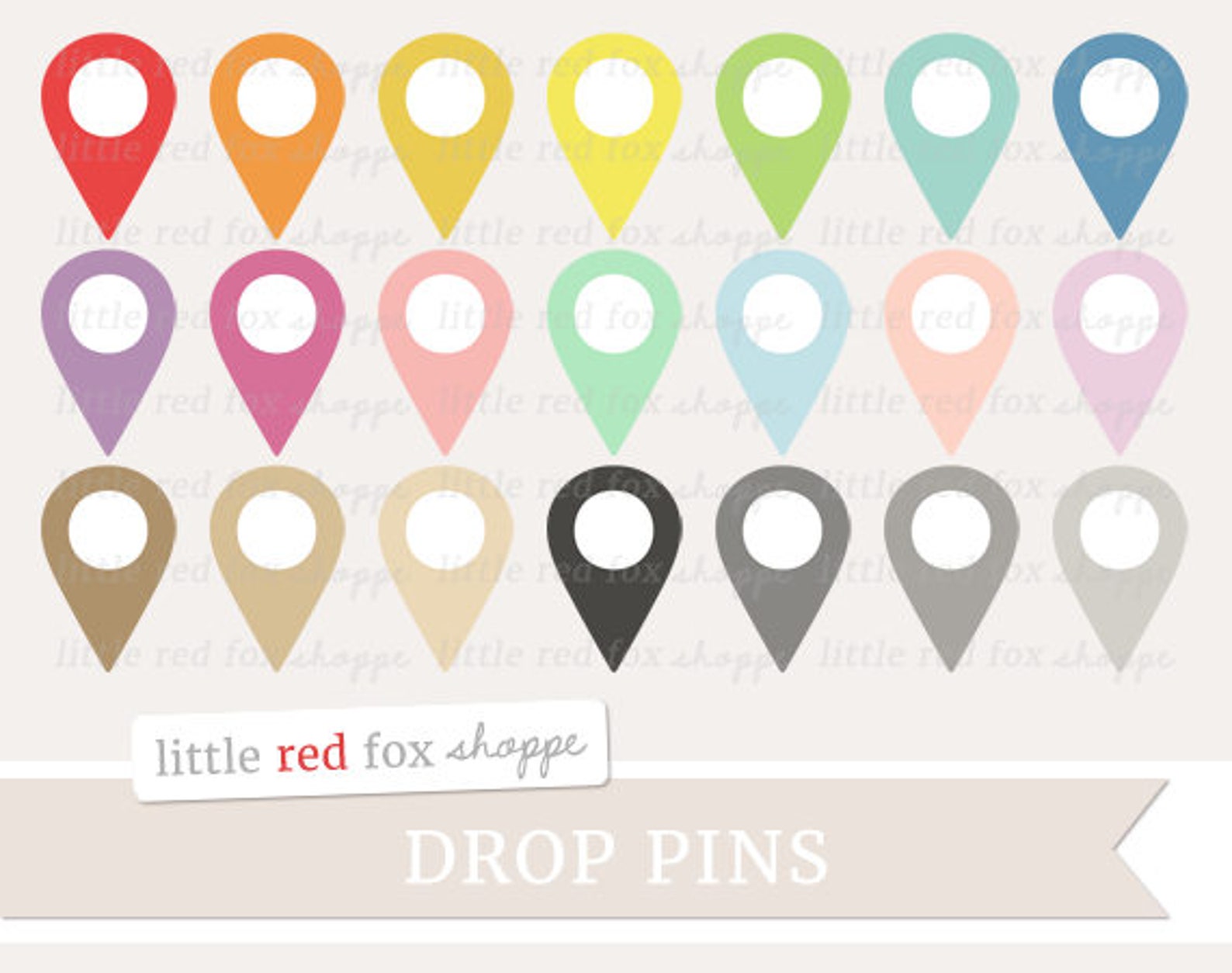 Map Drop Pin Clipart, GPS Map Clip Art Travel Road Trip Vacation Label ...