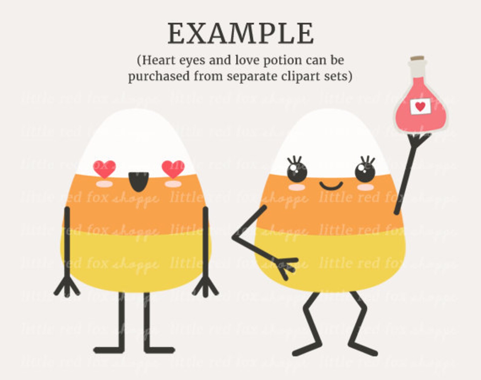 Kawaii Candy Corn Kit Clipart Halloween Clip Art Expression | Etsy