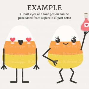 Kawaii Candy Corn Kit Clipart, Halloween Clip Art Expression Happy Sad ...