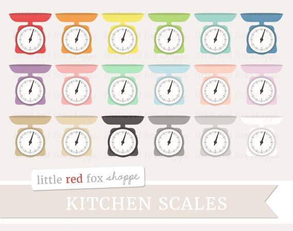 Kitchen Scale Clipart Food Scale Clip Art Baking Kitchen | Etsy