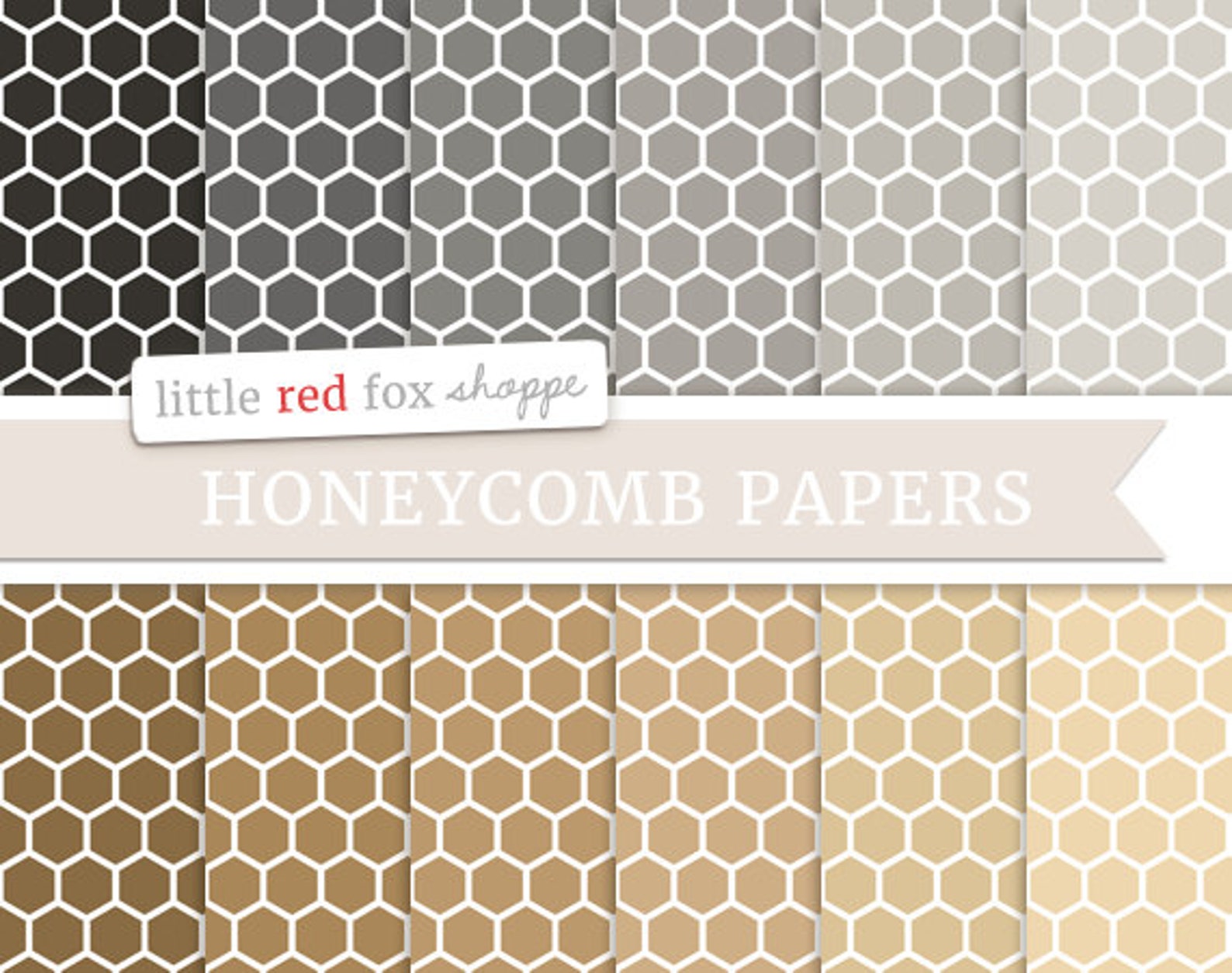 Honeycomb Digital Papers Natural Scrapbooking Backgrounds - Etsy