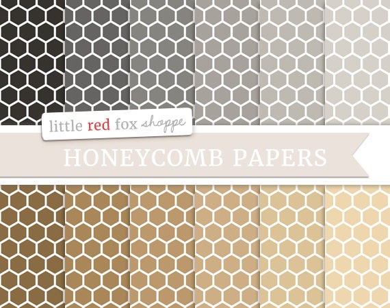 Honeycomb Digital Papers Natural Scrapbooking Backgrounds - Etsy