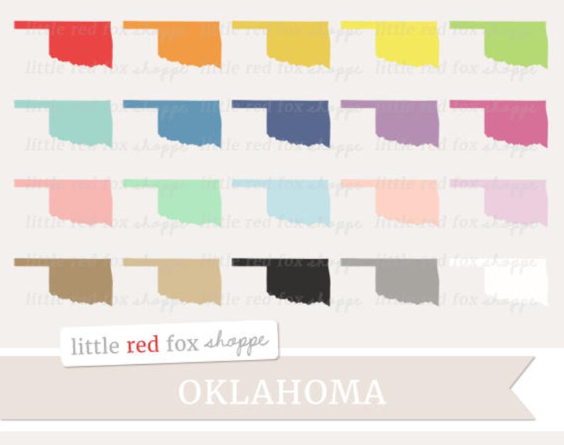 Oklahoma Clipart US State Clip Art USA Clipart State - Etsy
