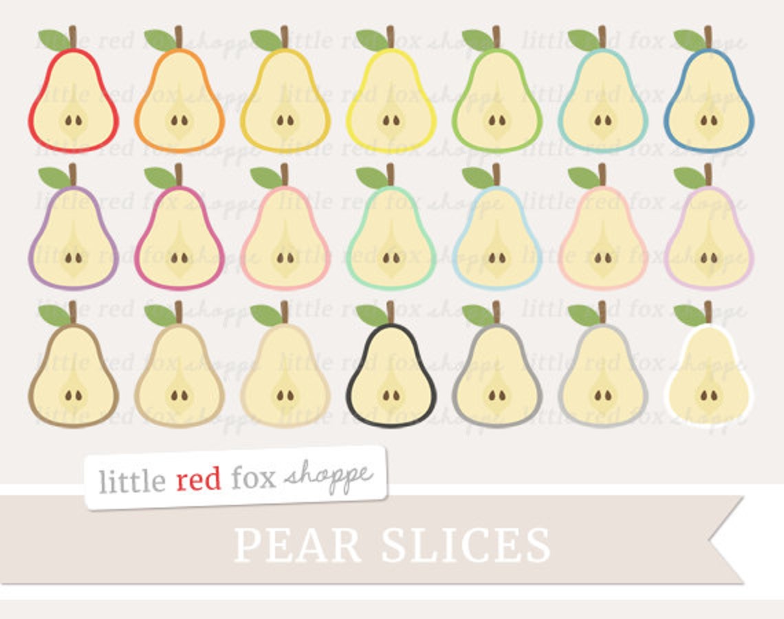 Pear Slice Clipart Fruit Clip Art Food Dessert Produce - Etsy Canada