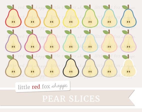 Pear Slice Clipart Fruit Clip Art Food Dessert Produce | Etsy