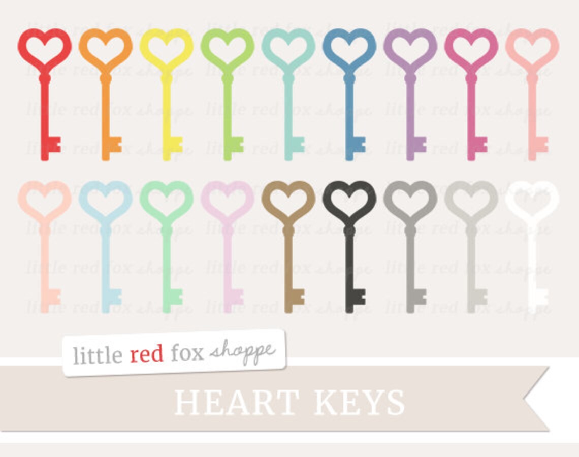 Heart Skeleton Key Clipart Moving Clip Art Key Clipart | Etsy