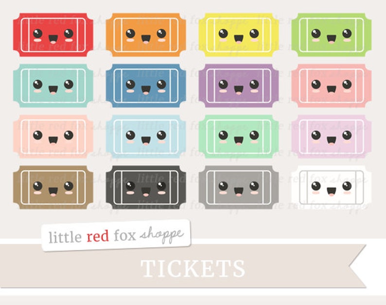 Kawaii Ticket Clipart Movie Theater Clip Art Film Theater | Etsy