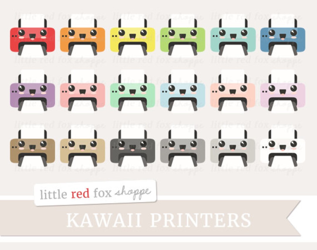 Kawaii Printer Clipart, Computer Clip Art Paper Laptop Desktop ...