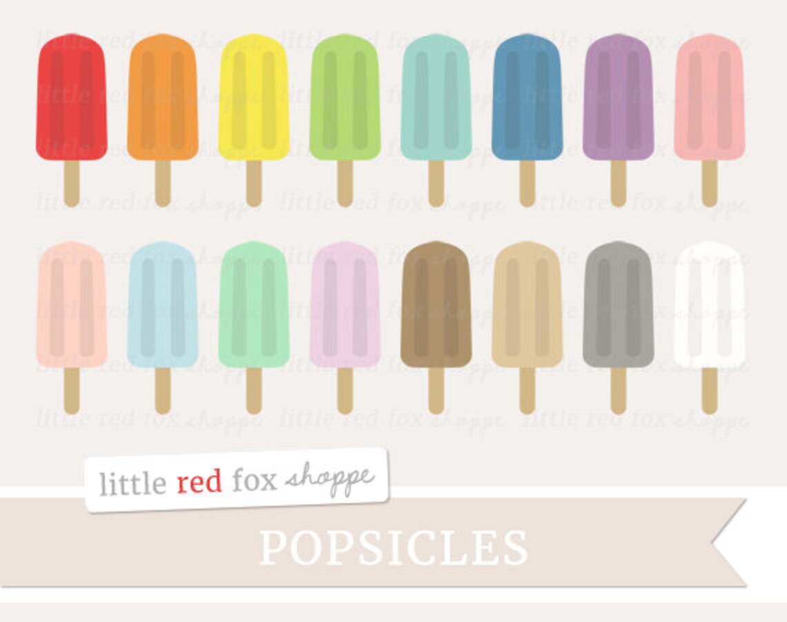 Popsicle Clipart Ice Cream Clip Art Dessert Frozen Freeze Pop - Etsy