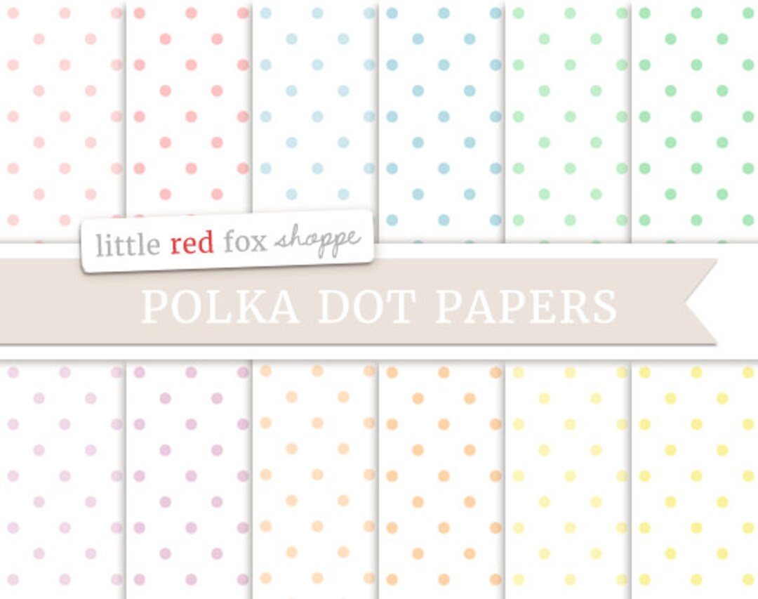 Polka Dot Digital Papers, Pastel Scrapbooking Backgrounds Wallpapers ...