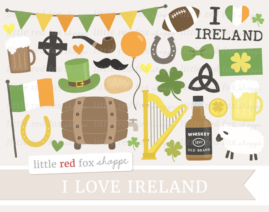 Ireland Clipart, Irish Clip Art, St. Patrick's Day Clipart, Shamrock ...