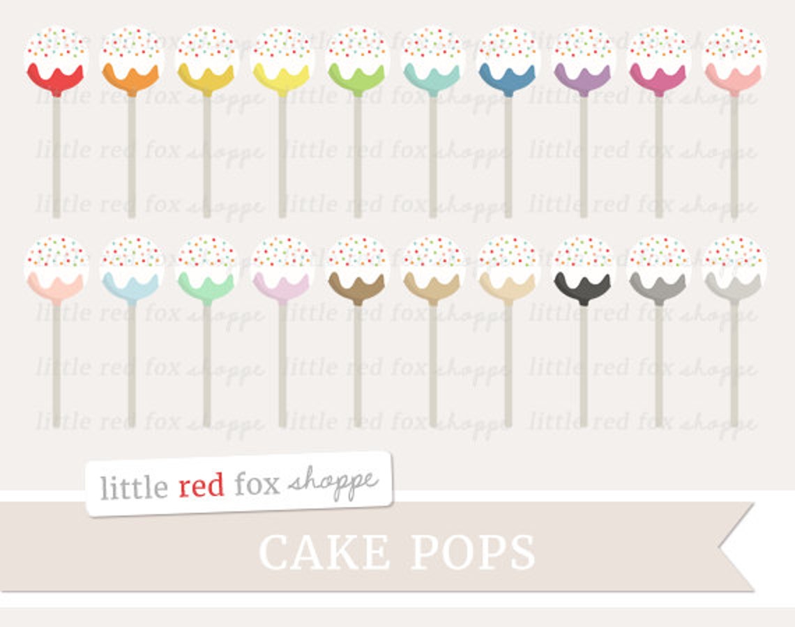 Cake Pop Clipart Cake Ball Clip Art Baking Frosting Sprinkles - Etsy