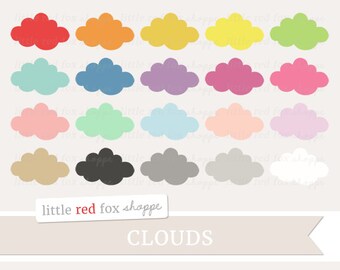 Fluffy Cloud Clipart Cloud Clip Art Weather Nursery Storm | Etsy