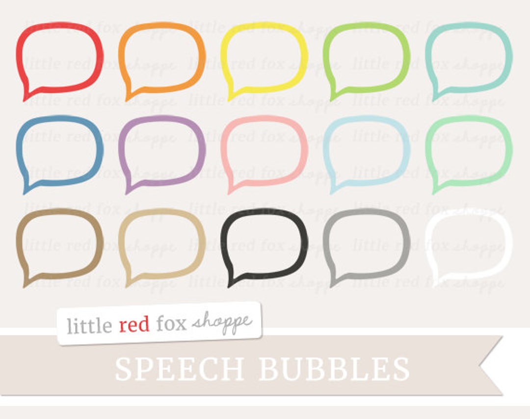 Speech Bubble Clipart Thought Cloud Clip Art Speech Cloud - Etsy