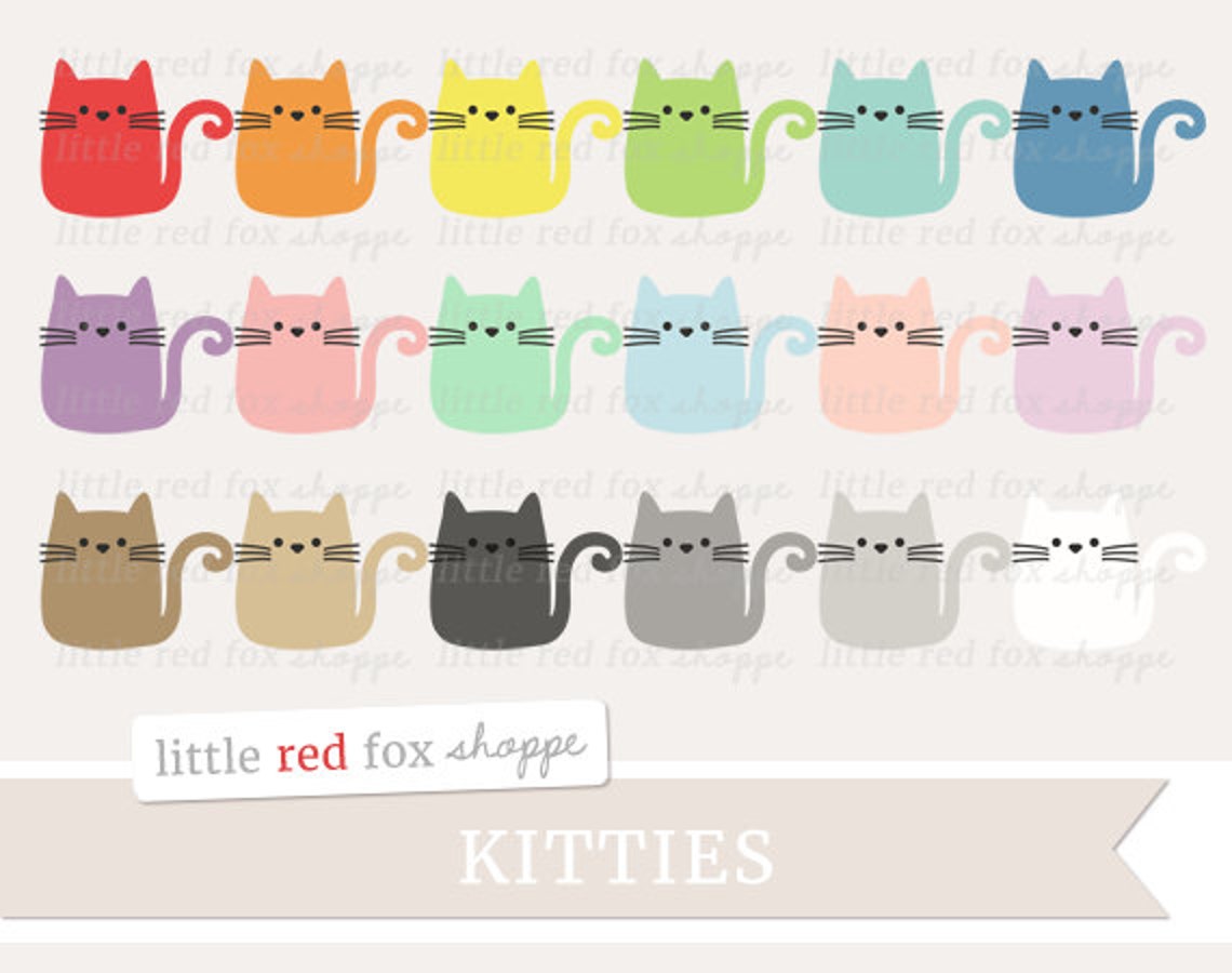 Kitty Clipart Cat Clip Art Pet Animal Kitten Domestic Cat - Etsy