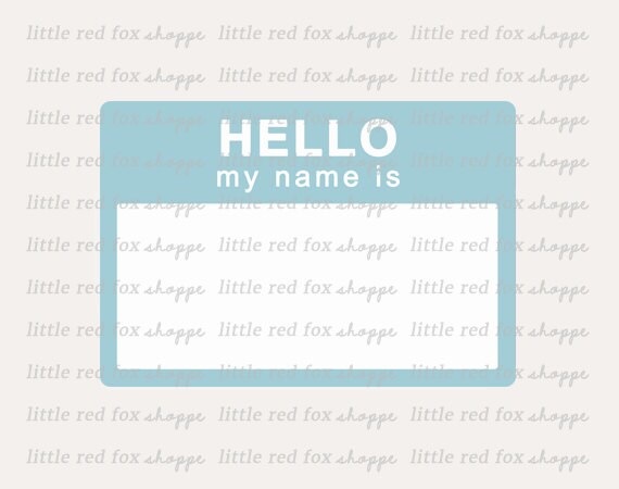Hello Name Tag Clipart Name Tag Clip Art Teacher Class Frame | Etsy