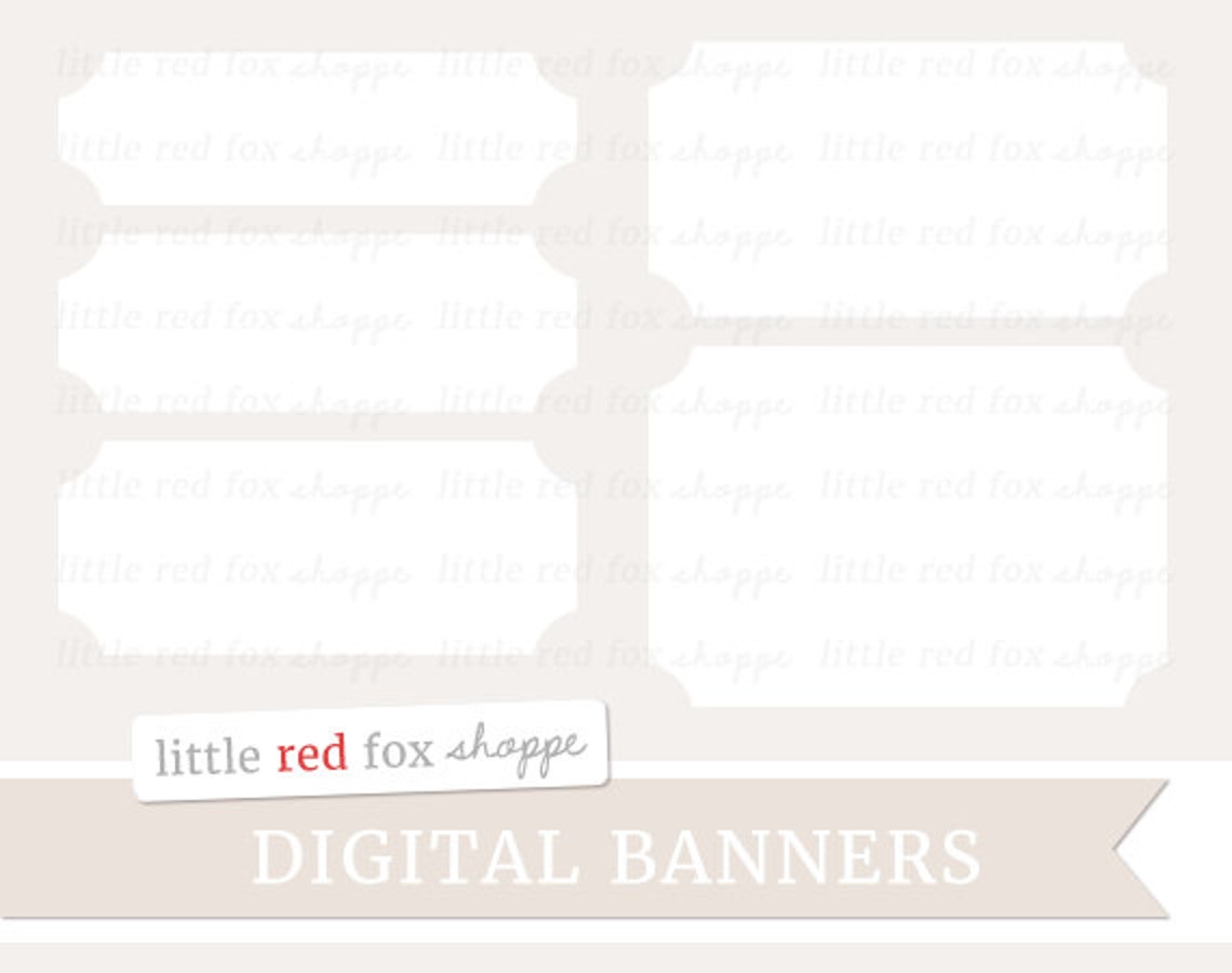 Rectangle Banner Clipart Digital Frame Clip Art Label Shape - Etsy
