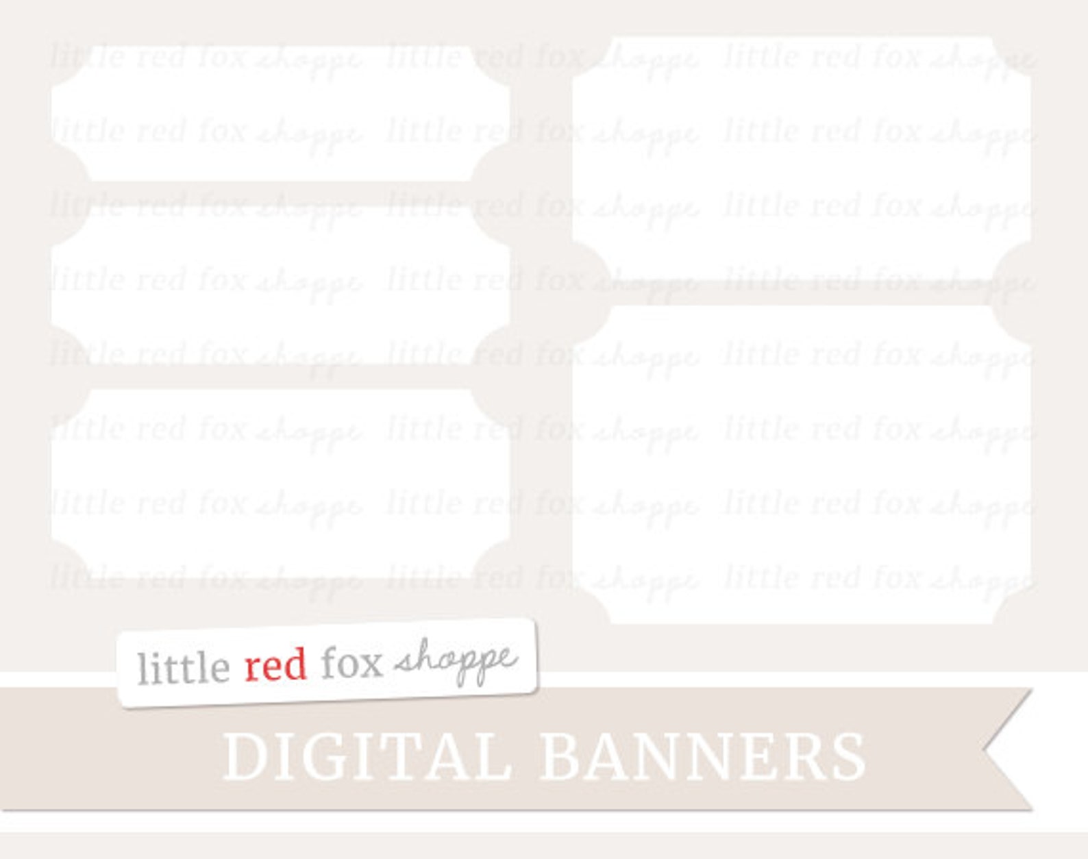 Rectangle Banner Clipart Digital Frame Clip Art Label Shape - Etsy