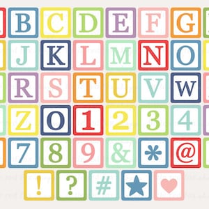 Baby Blocks Clipart, Nursery Digital Clip Art Block Letter Number ...
