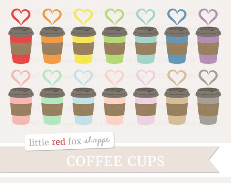 Coffee Heart Clipart Coffee Cup Clip Art Valentines Latte - Etsy Canada