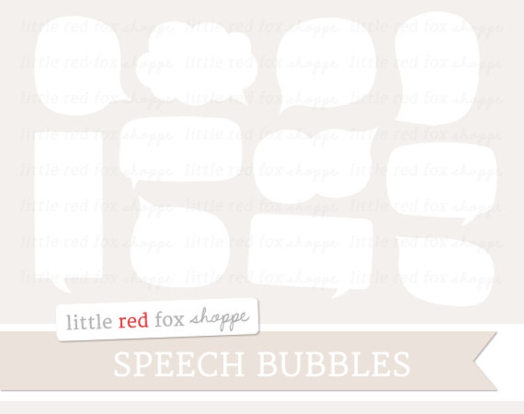 Speech Bubble Clipart, Thought Cloud Clip Art, Speech Cloud Clipart ...