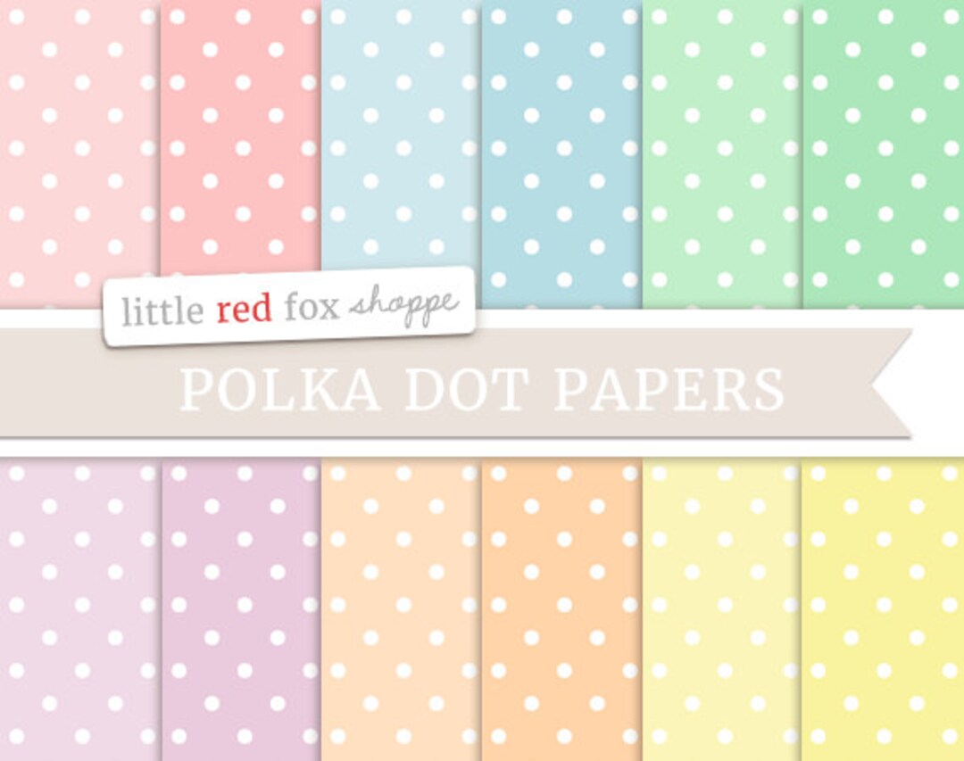 Polka Dot Digital Papers, Pastel Scrapbooking Backgrounds Wallpapers ...