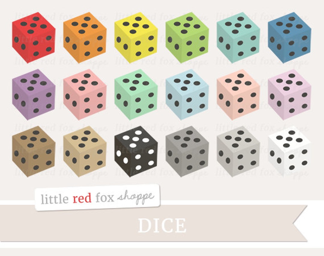 Colored Dice Clip Art