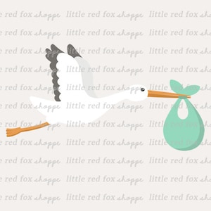 Stork Clipart, Baby Shower Clip Art New Baby Pouch Swaddle Boy Girl ...