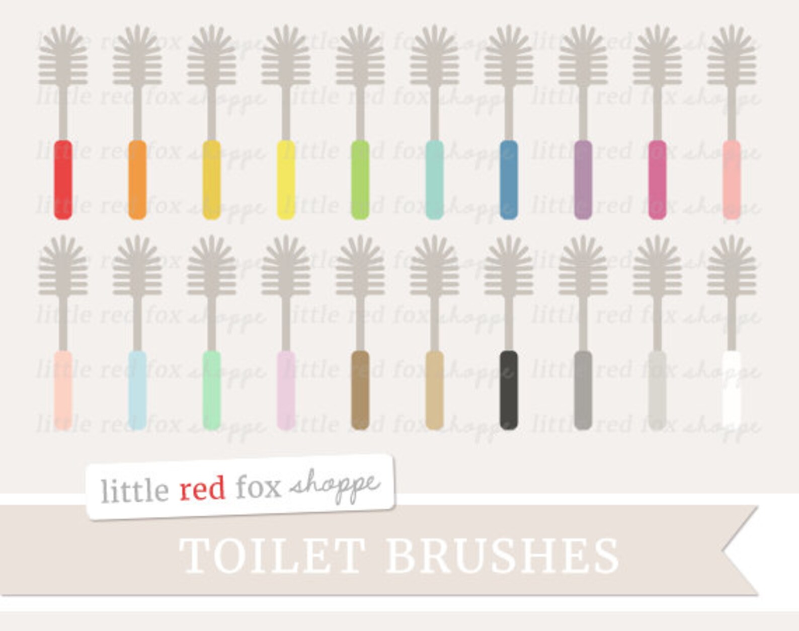 Toilet Brush Clipart Toilet Bowl Cleaner Clip Art Bathroom | Etsy