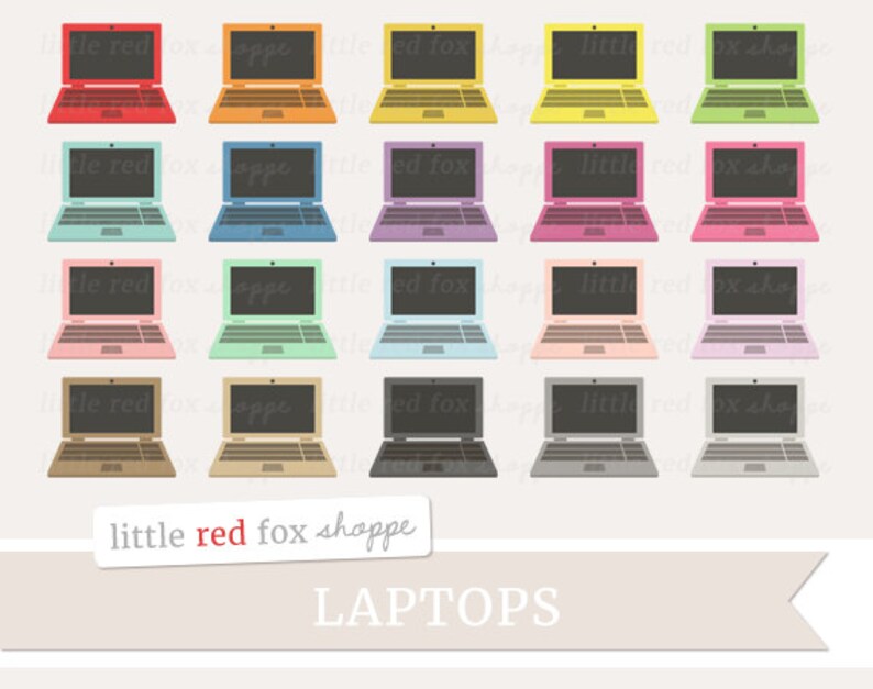 Laptop Clipart Computer Clip Art Desktop Tech Technology - Etsy