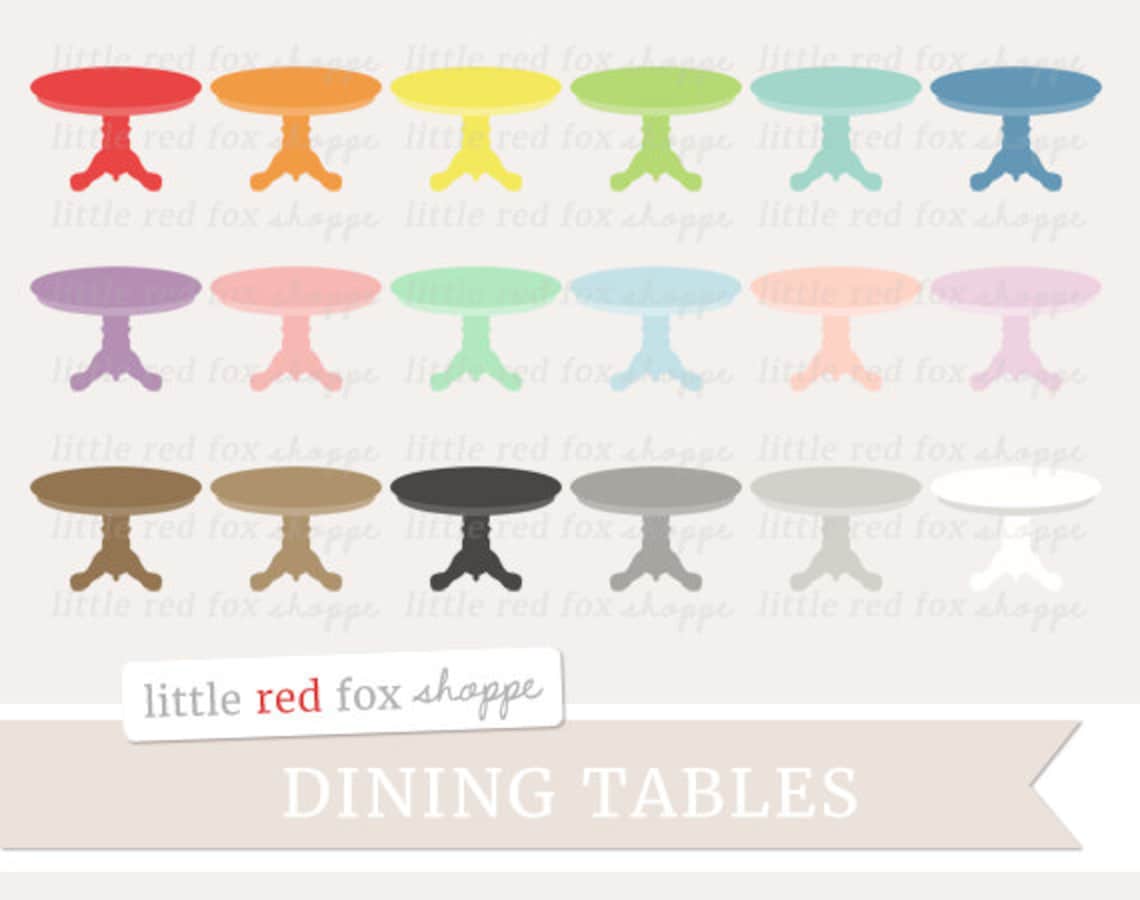 Dining Table Clipart Furniture Clip Art Kitchen Dinner Table - Etsy