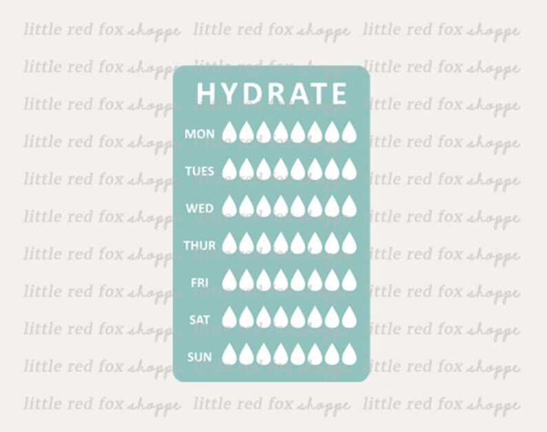 Hydration Clipart Weekly Hydrate Labels Clip Art Erin Condren - Etsy