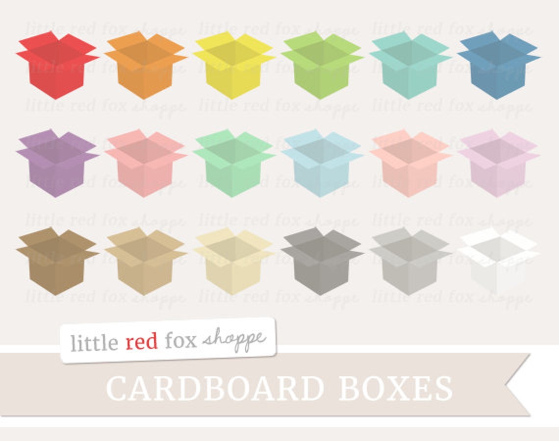 Cardboard Boxes Clipart Package Clip Art Packaging Supplies - Etsy