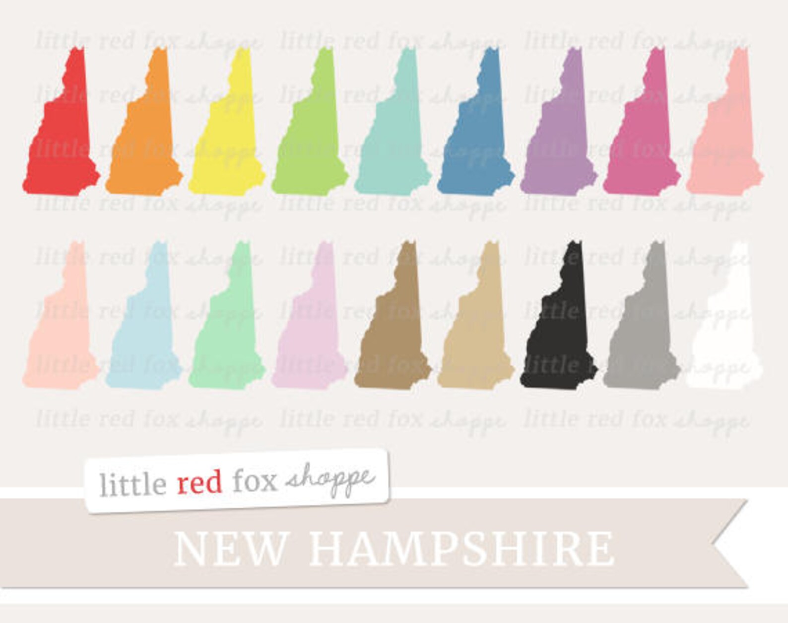 New Hampshire Clipart US State Clip Art USA Clipart State - Etsy