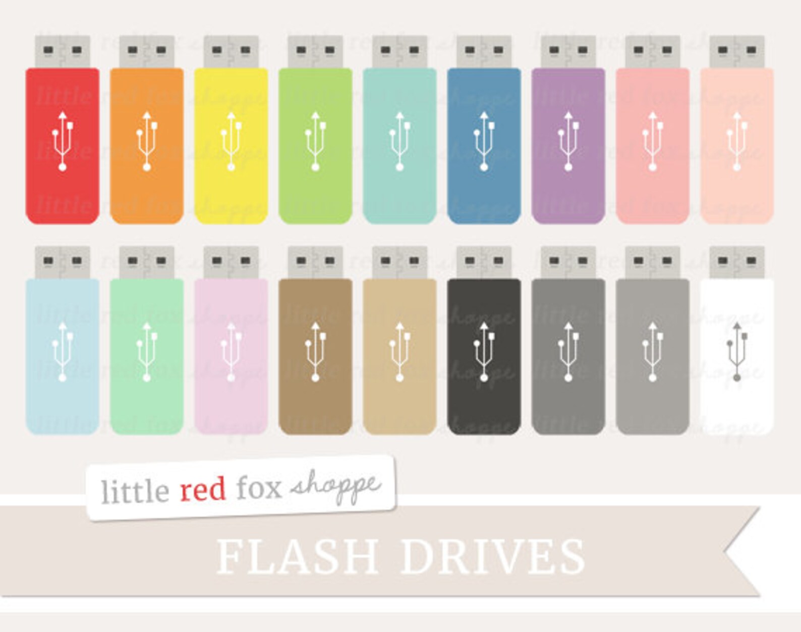 Flash Drive Clipart USB Drive Clip Art Computer Storage Hard - Etsy