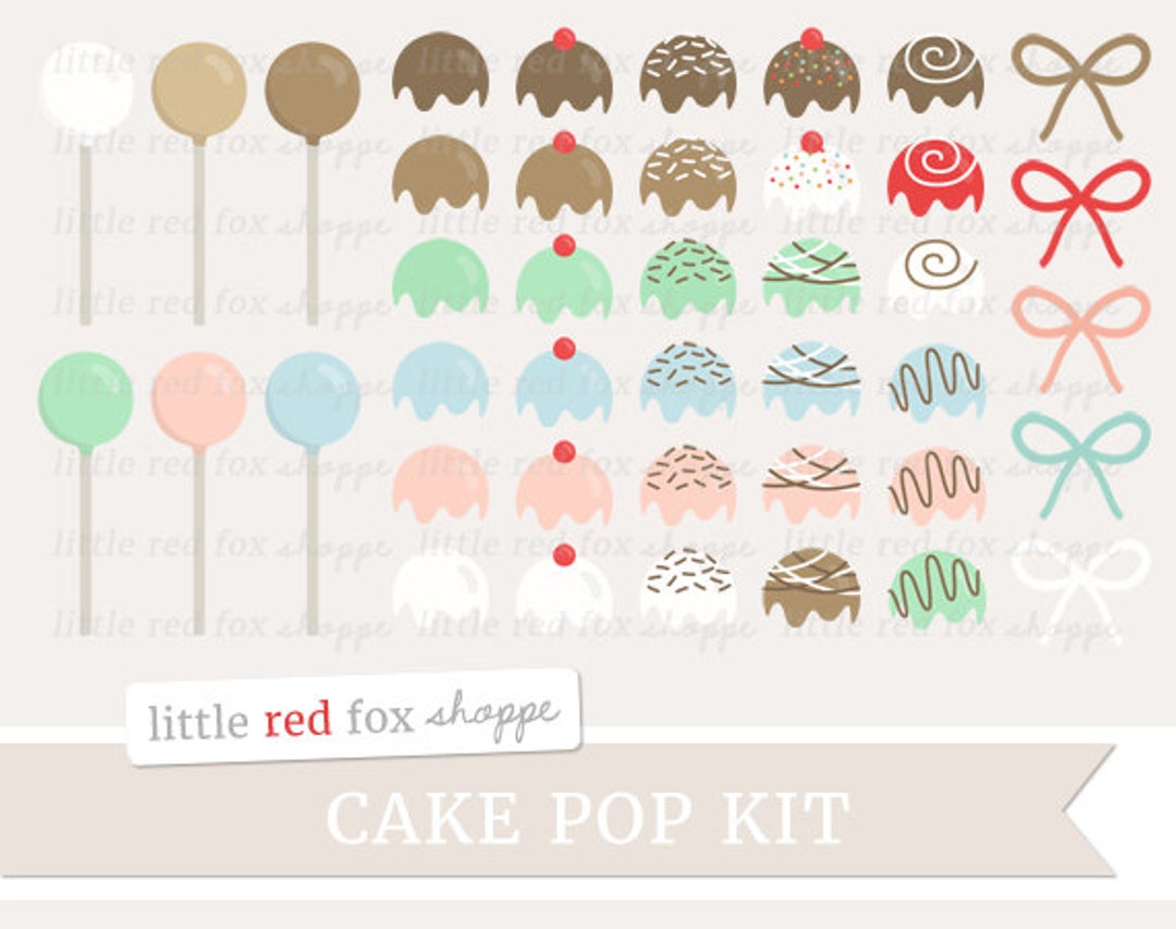 Cake Pop Kit Clipart, Cake Ball Clip Art Baking Frosting Sprinkles ...