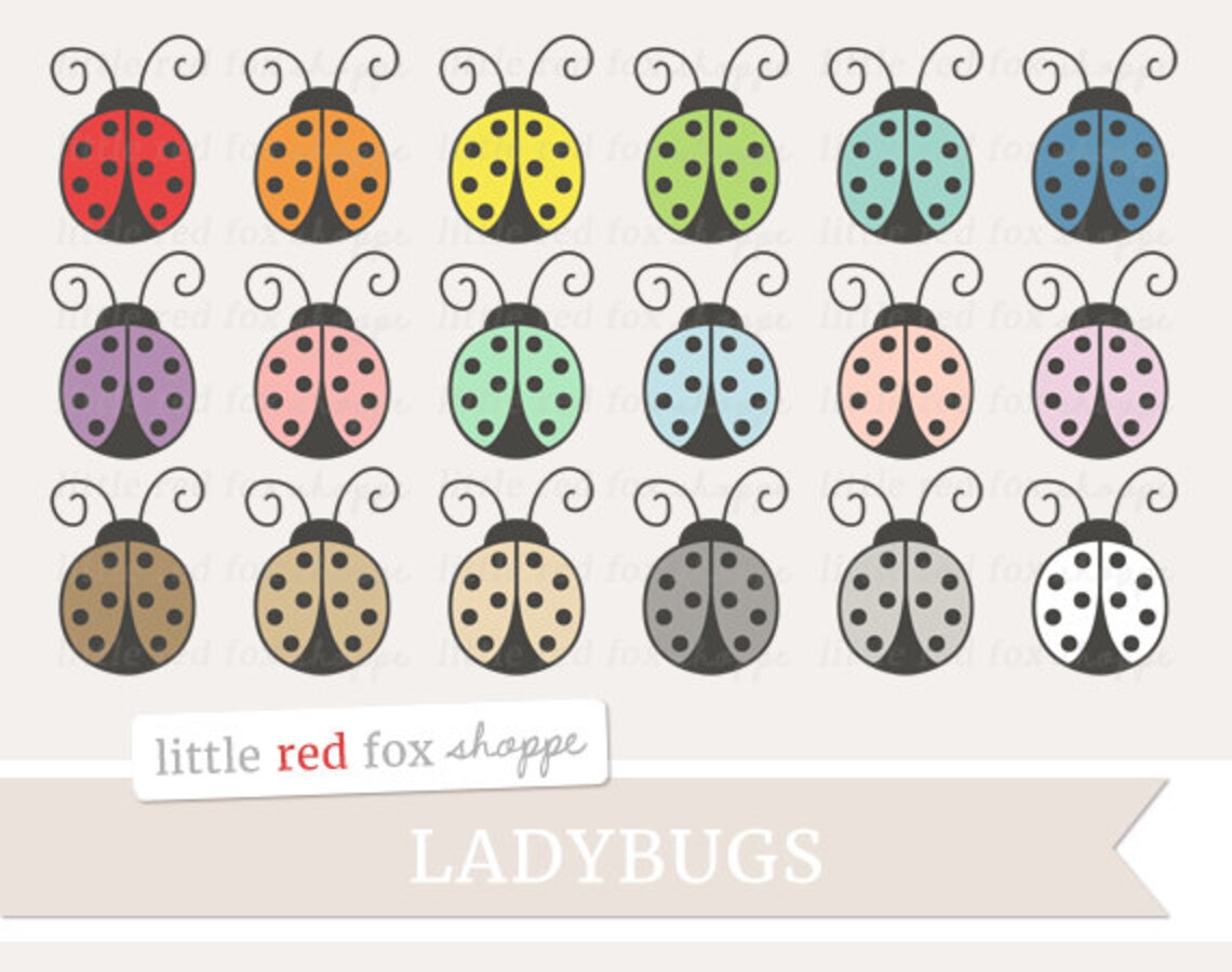 Ladybug Clipart Animal Clip Art Lady Bug Insect Critter Polka - Etsy