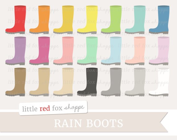 Rain Boots Clipart Gardening Clip Art Rain Clipart Storm - Etsy