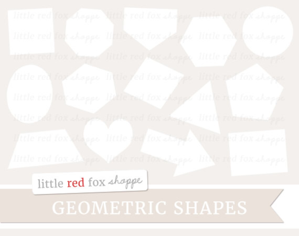 Geometric Shape Clipart Basic Shape Clip Art Label Tag - Etsy