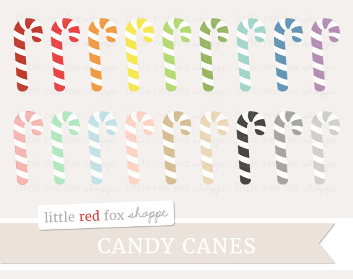 Candy Cane Clipart Christmas Clip Art Holiday Striped - Etsy