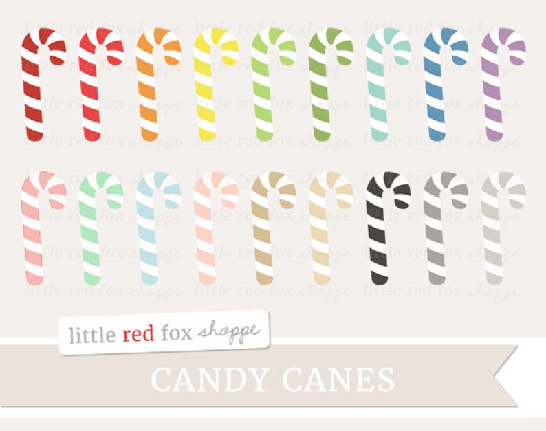 Candy Cane Clipart Christmas Clip Art Holiday Striped - Etsy